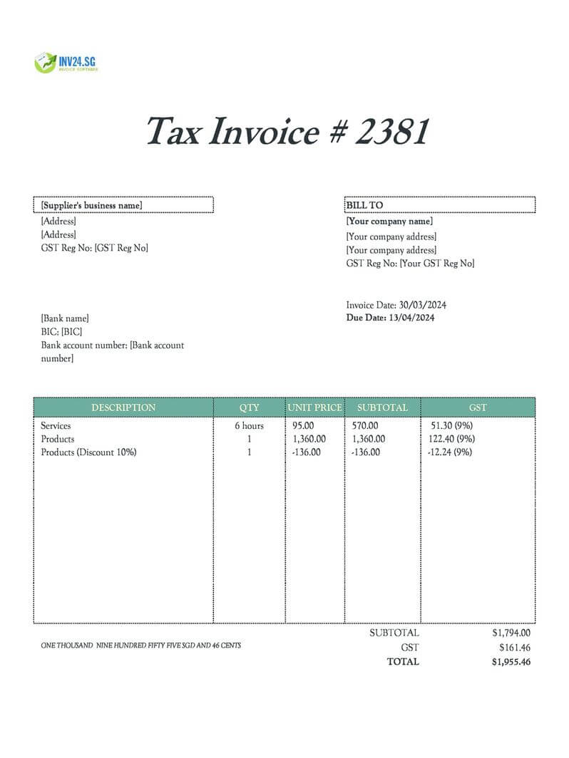 Supplier Invoice in Singapore: Meaning & Sample