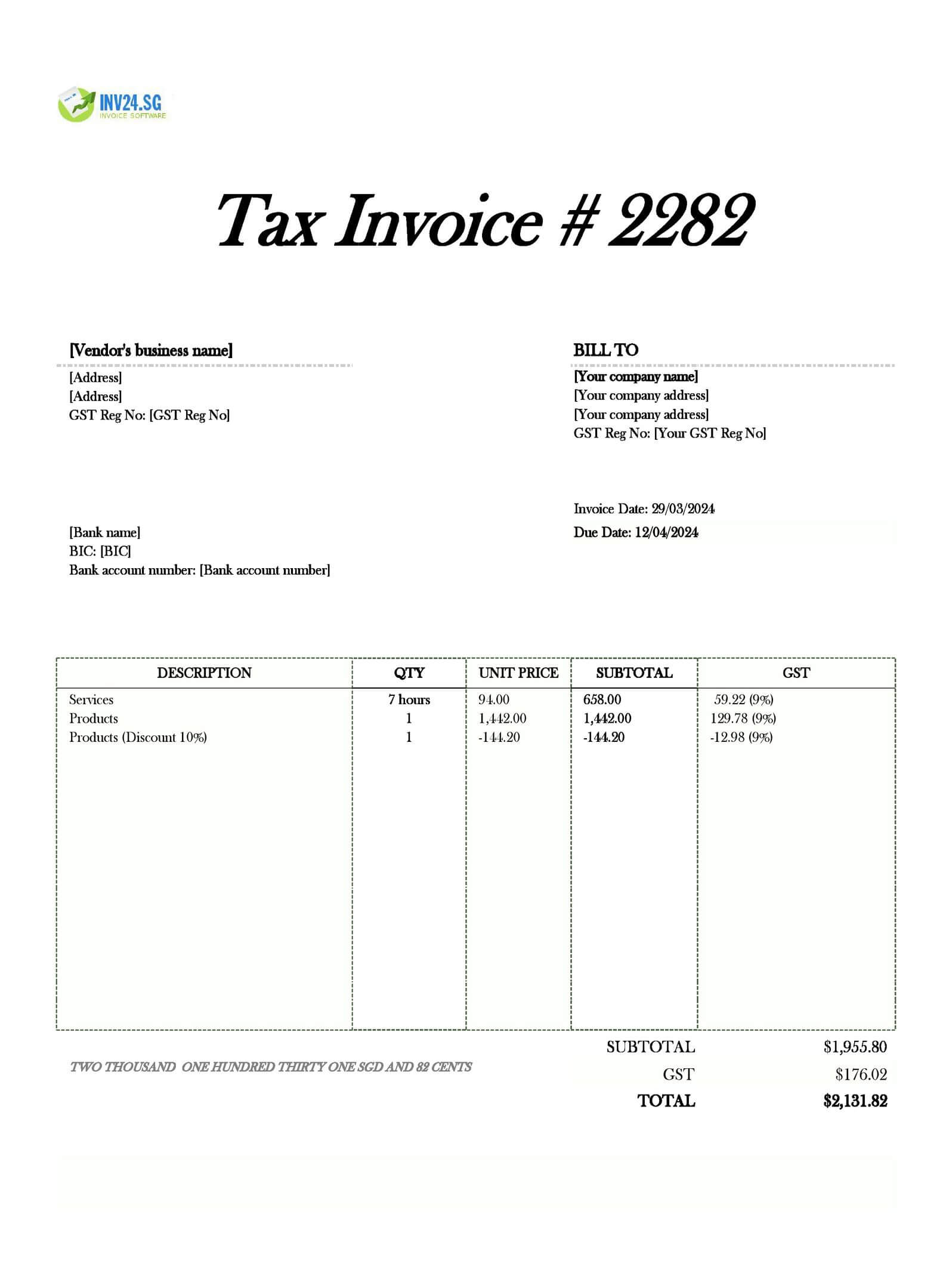 Vendor Invoice in Singapore: Meaning & Sample