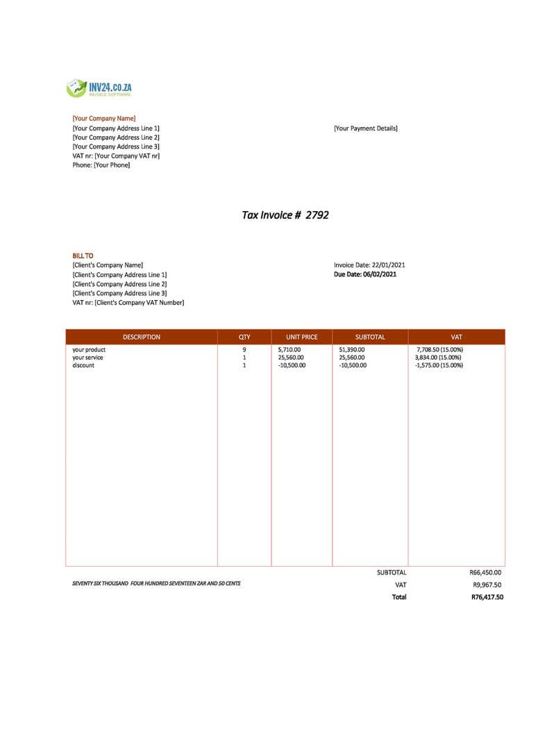 Invoice Example South Africa Excel invoice-example-south-africa-excel