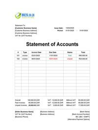 3 Free Statement of Accounts Templates for South Africa - Word, Excel ...